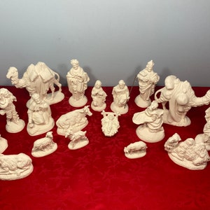 Vintage Nativity Set by Atlantic Mold Company Unpainted Ceramic Bisque ...
