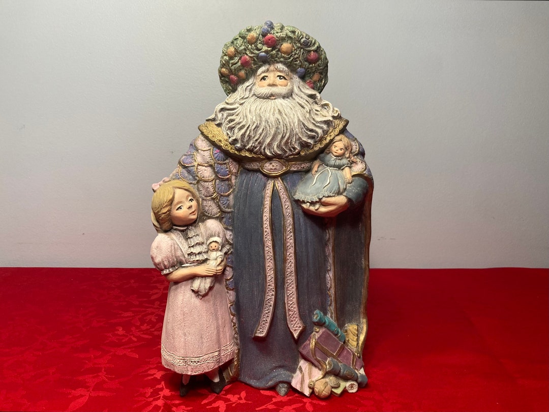 Vintage Santa - Renaissance Santa With Little Girl - Etsy