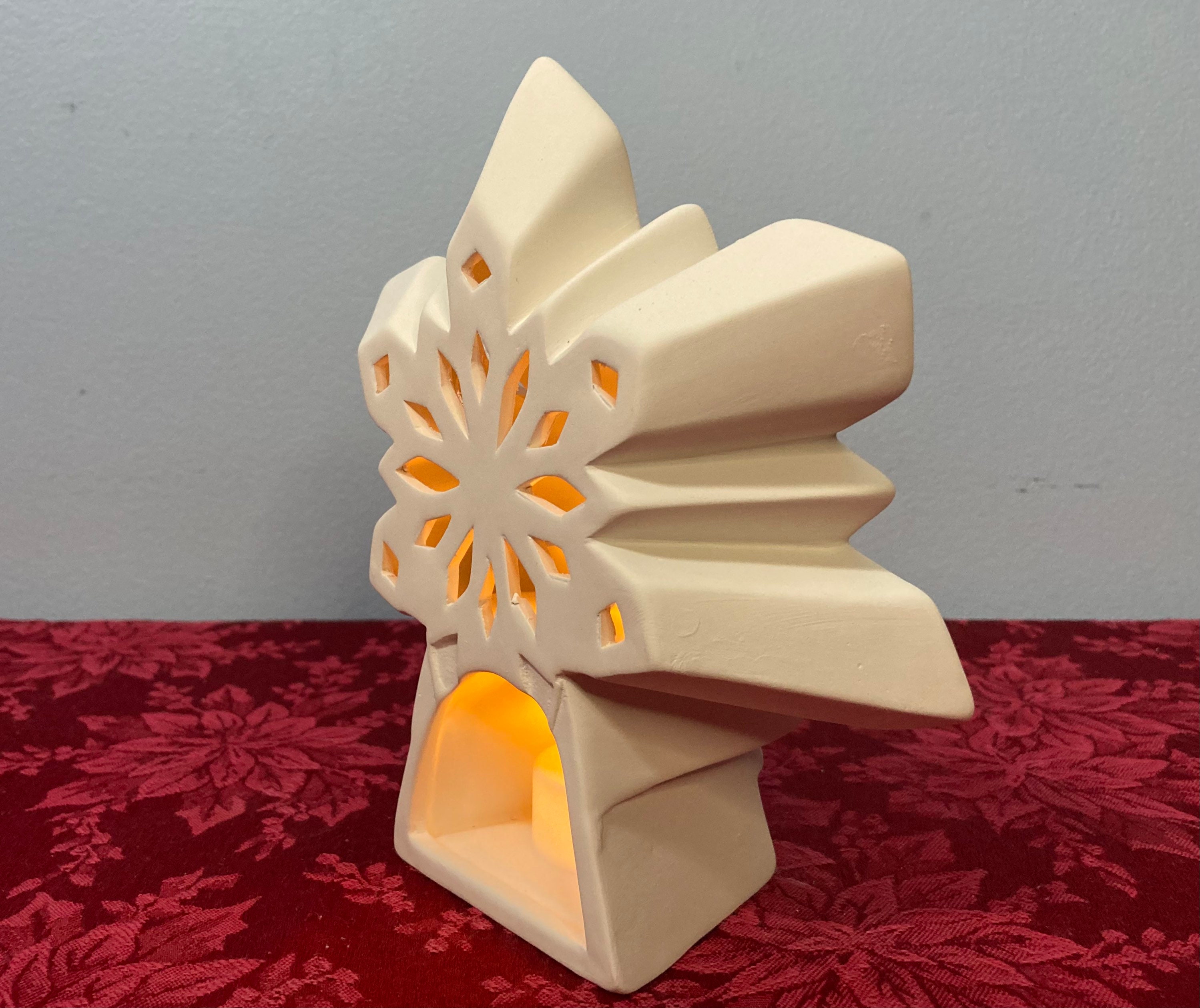 Snowflake Lantern Unpainted Ceramic Bisque - Etsy