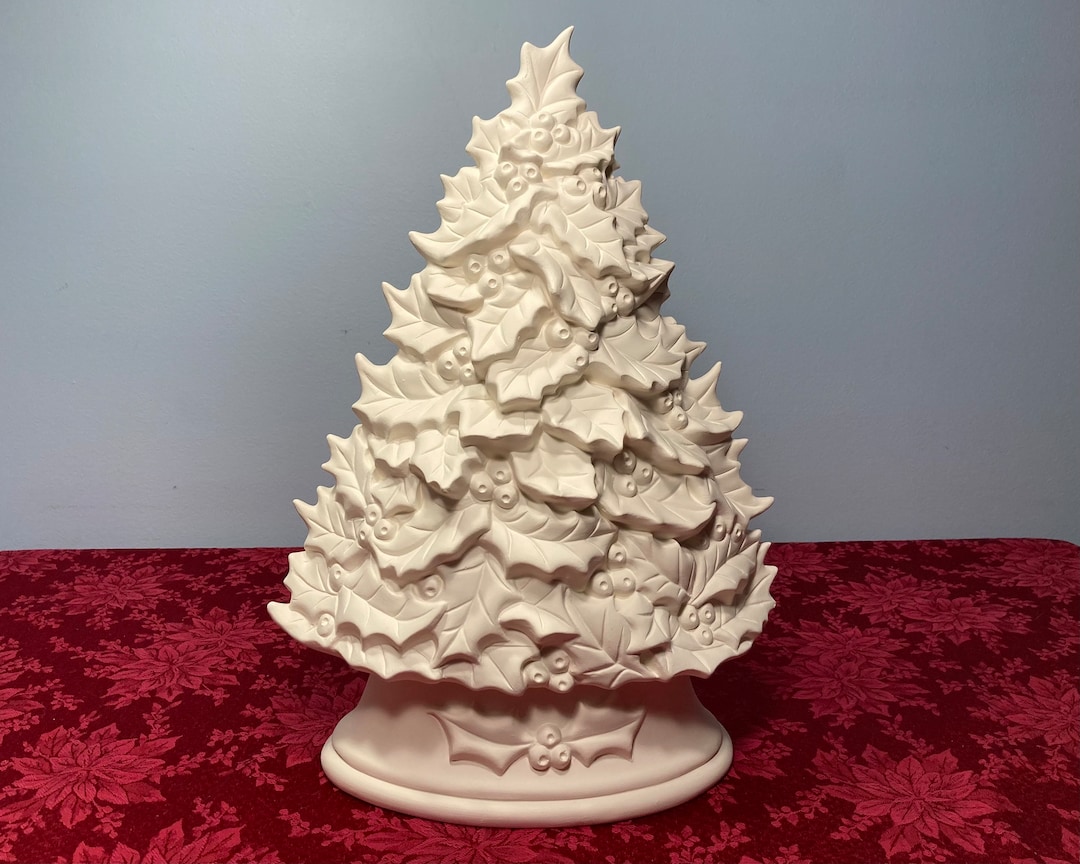 Holly Tree Unpainted Ceramic Bisque - Etsy