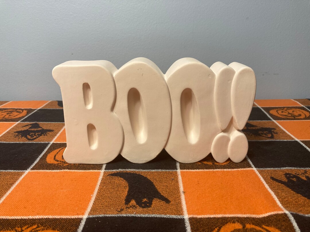 Boo!! Plaque Unpainted Ceramic Bisque - Etsy
