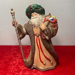 Vintage Santa - Renaissance Santa With Walking Staff - Etsy