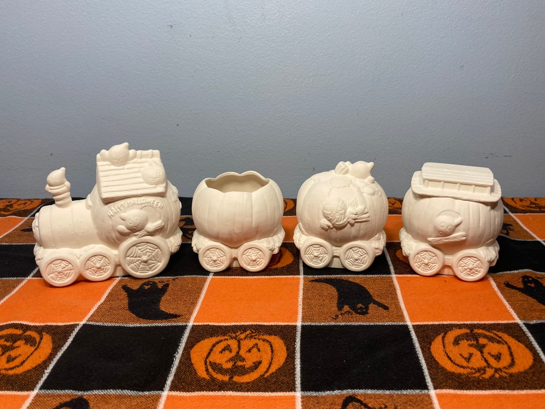Halloween Train Unpainted Ceramic Bisque - Etsy
