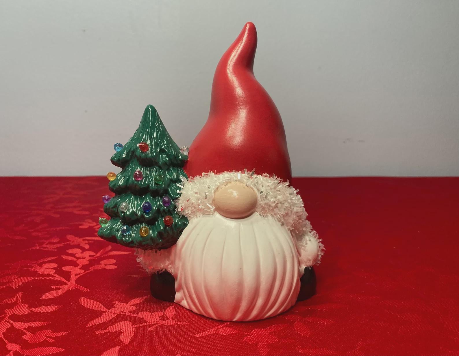 Christmas Gnome With Tree Unpainted Ceramic Bisque Ready to Paint - Etsy