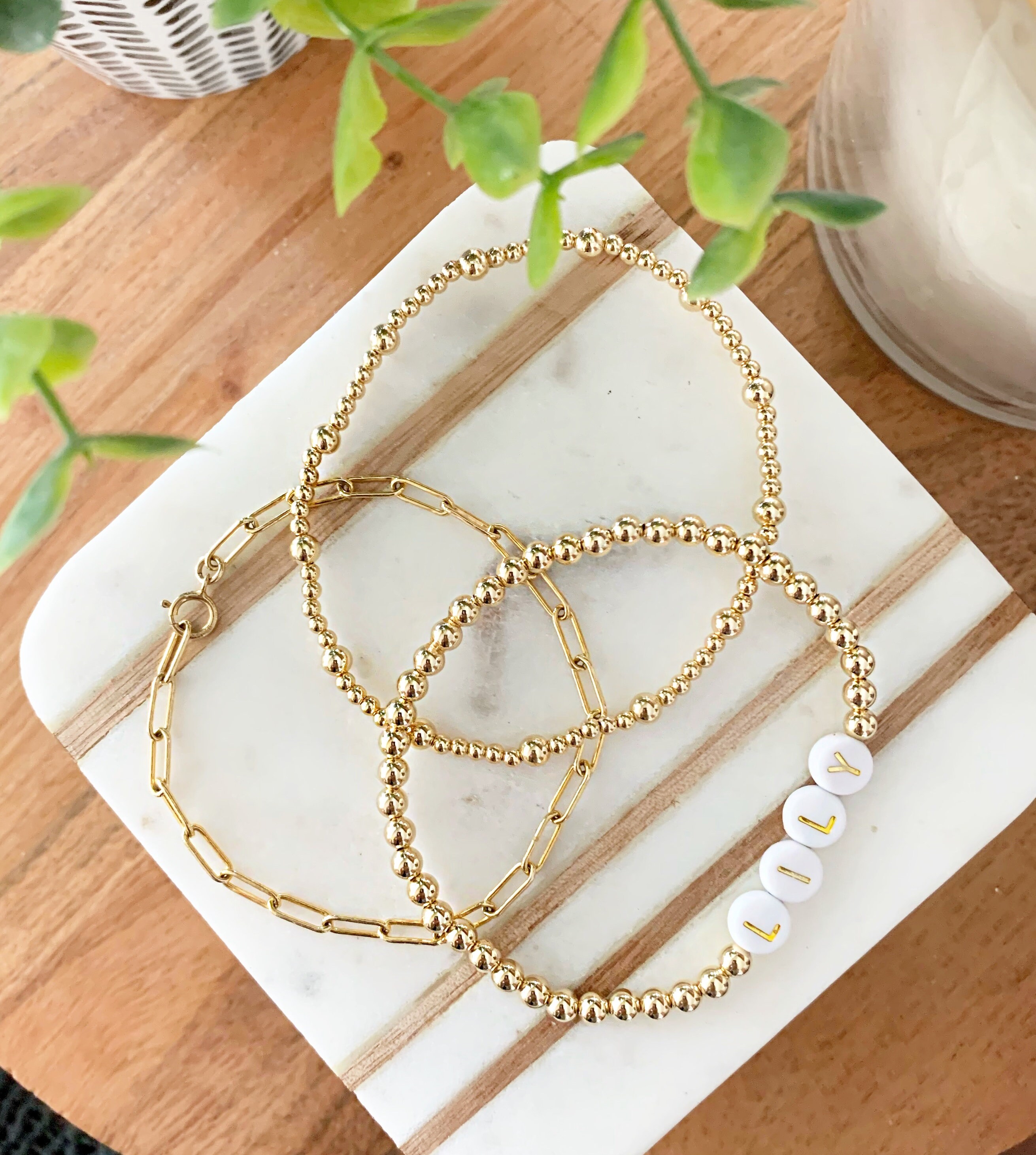 Paperclip Chain Bracelet Custom Chain Bracelet Gold Filled | Etsy