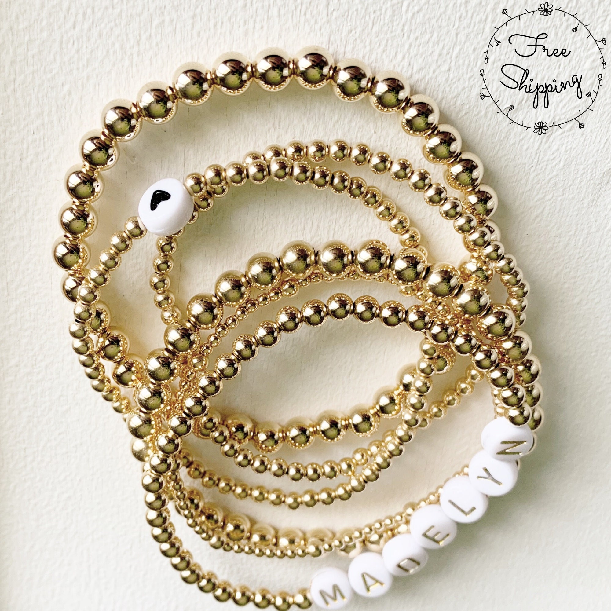 Personalized Custom Beaded Bracelet Custom Word Bracelet | Etsy