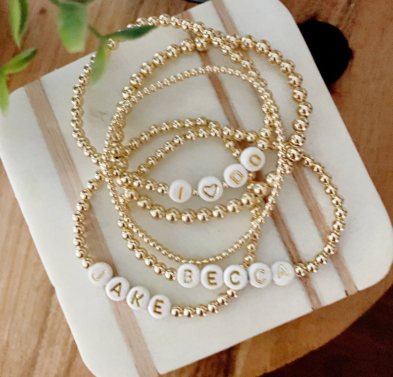 4 Beaded Bracelet Stack 2 5mm 3mm 4mm 5mm Gold Filled Bead Etsy