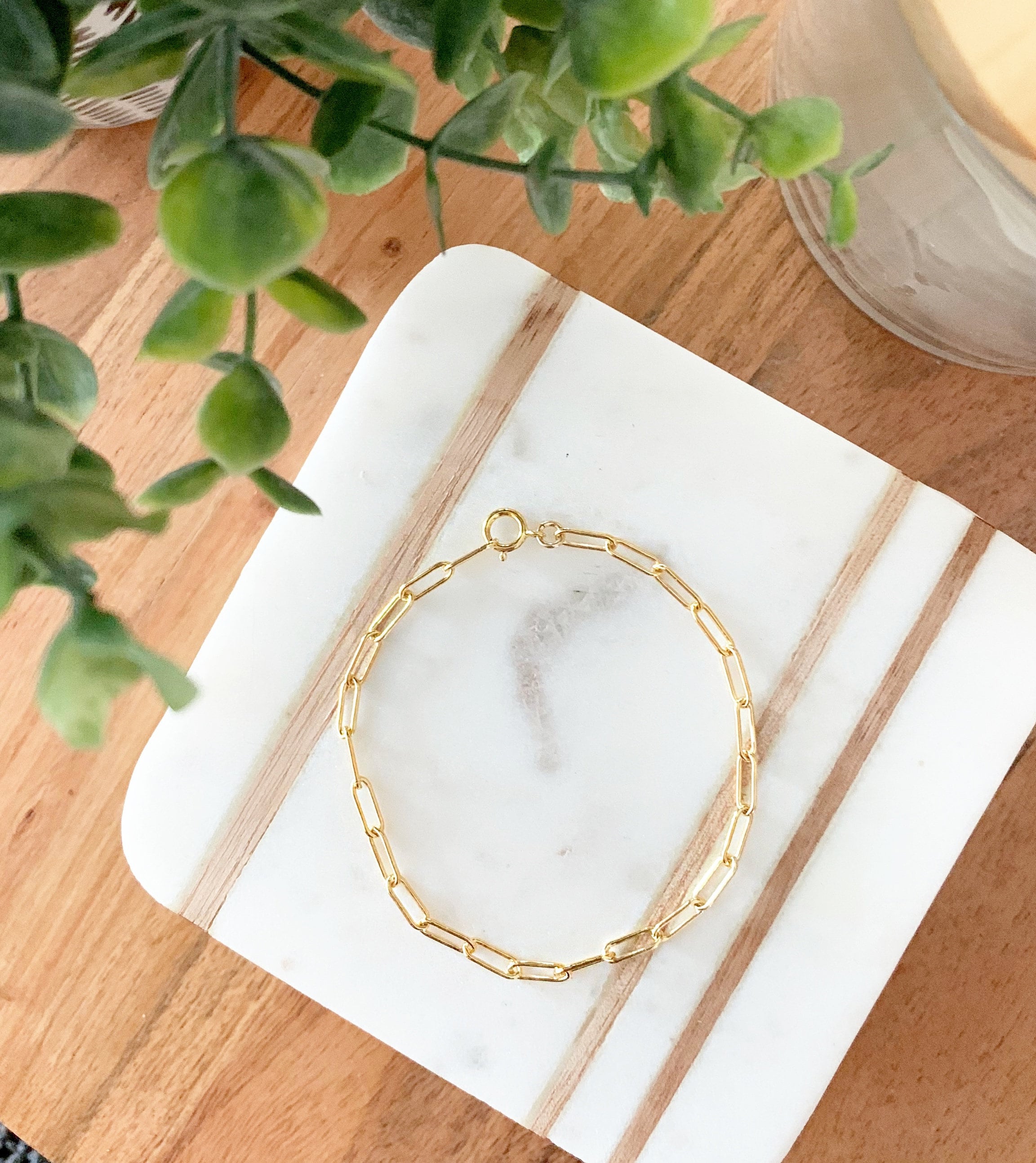 Paperclip Chain Bracelet Custom Chain Bracelet Gold Filled | Etsy