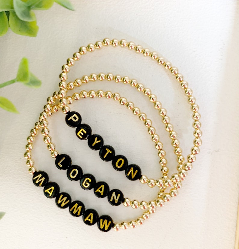 Personalized Custom Beaded Bracelet | Custom Word Bracelet | Name ...