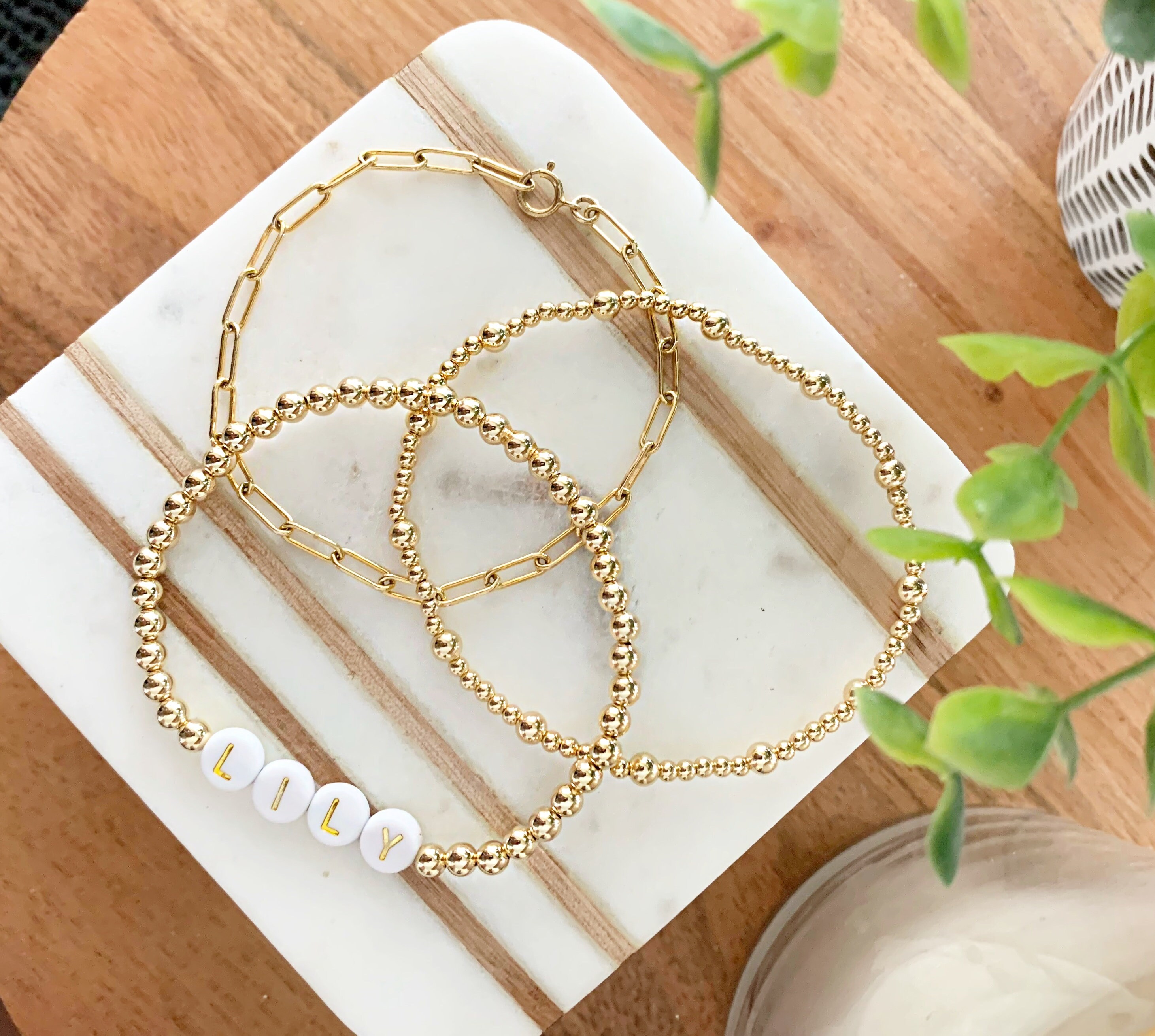 Paperclip Chain Bracelet Custom Chain Bracelet Gold Filled | Etsy