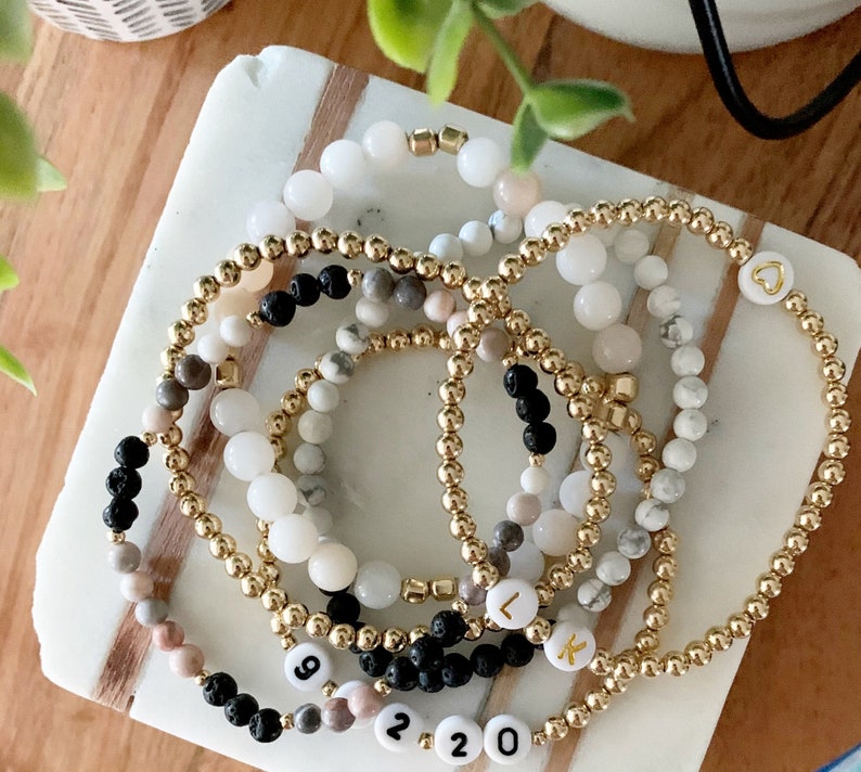 5 Gemstone Bracelets | Lava Stone Bracelet | Beaded Bracelets | Beaded ...