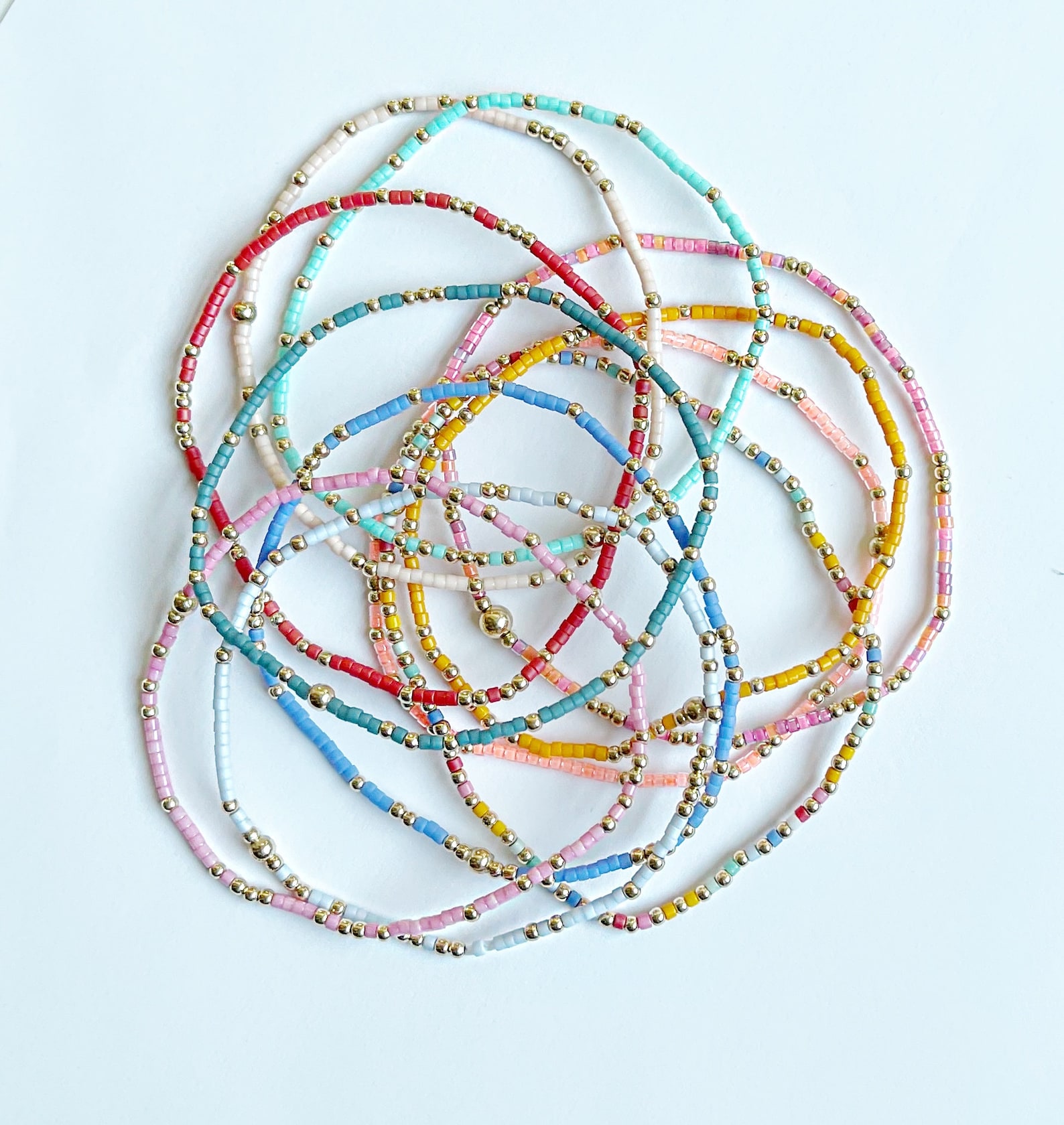 Summer Bracelet Stack | Custom Colorful Beaded Bracelet | Dainty ...