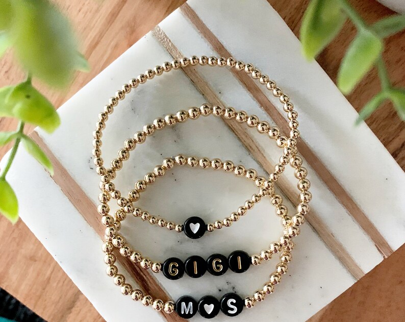 5 Bracelet Stack Stackable Gold Bracelets Personalized - Etsy
