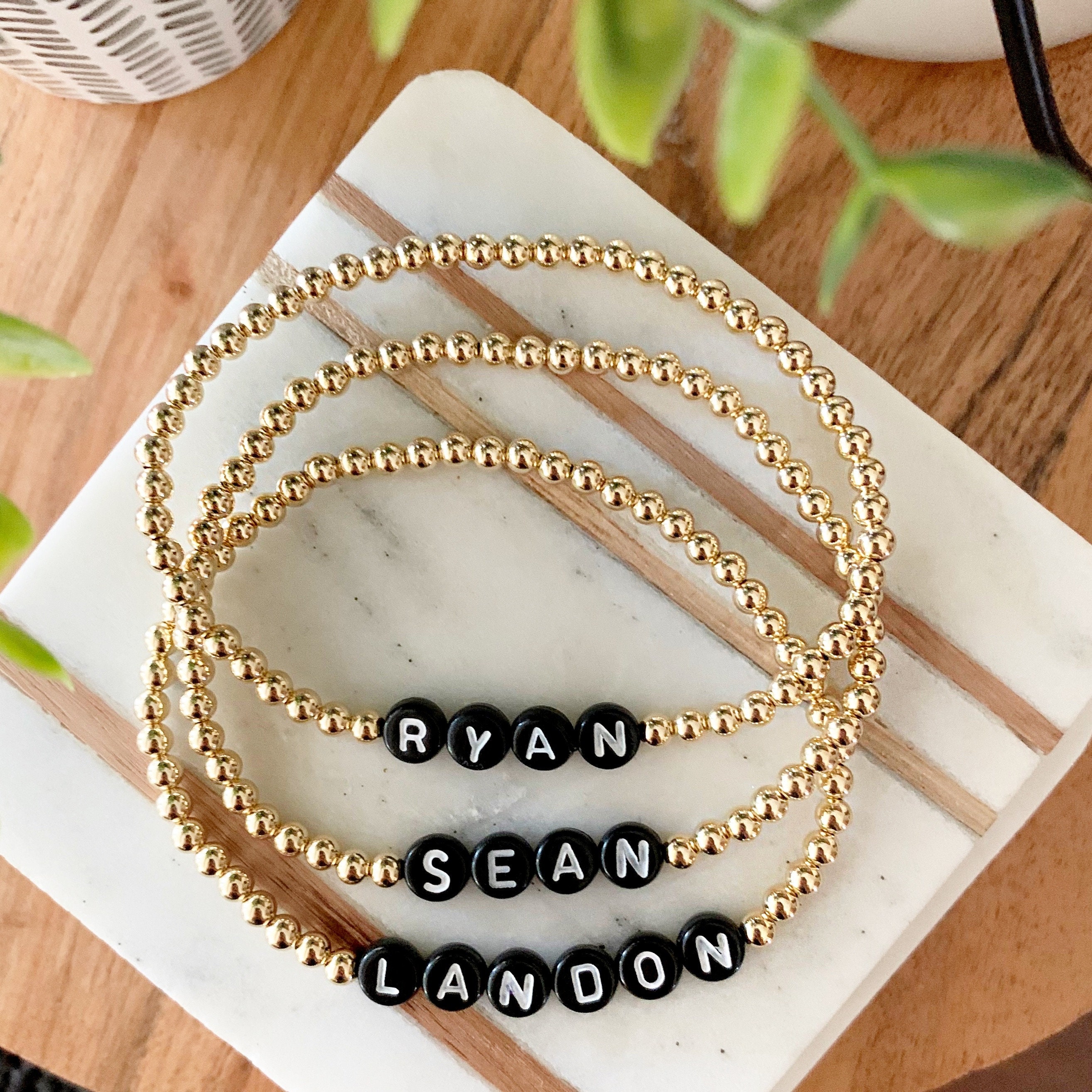 Personalized Custom Beaded Bracelet Custom Word Bracelet | Etsy