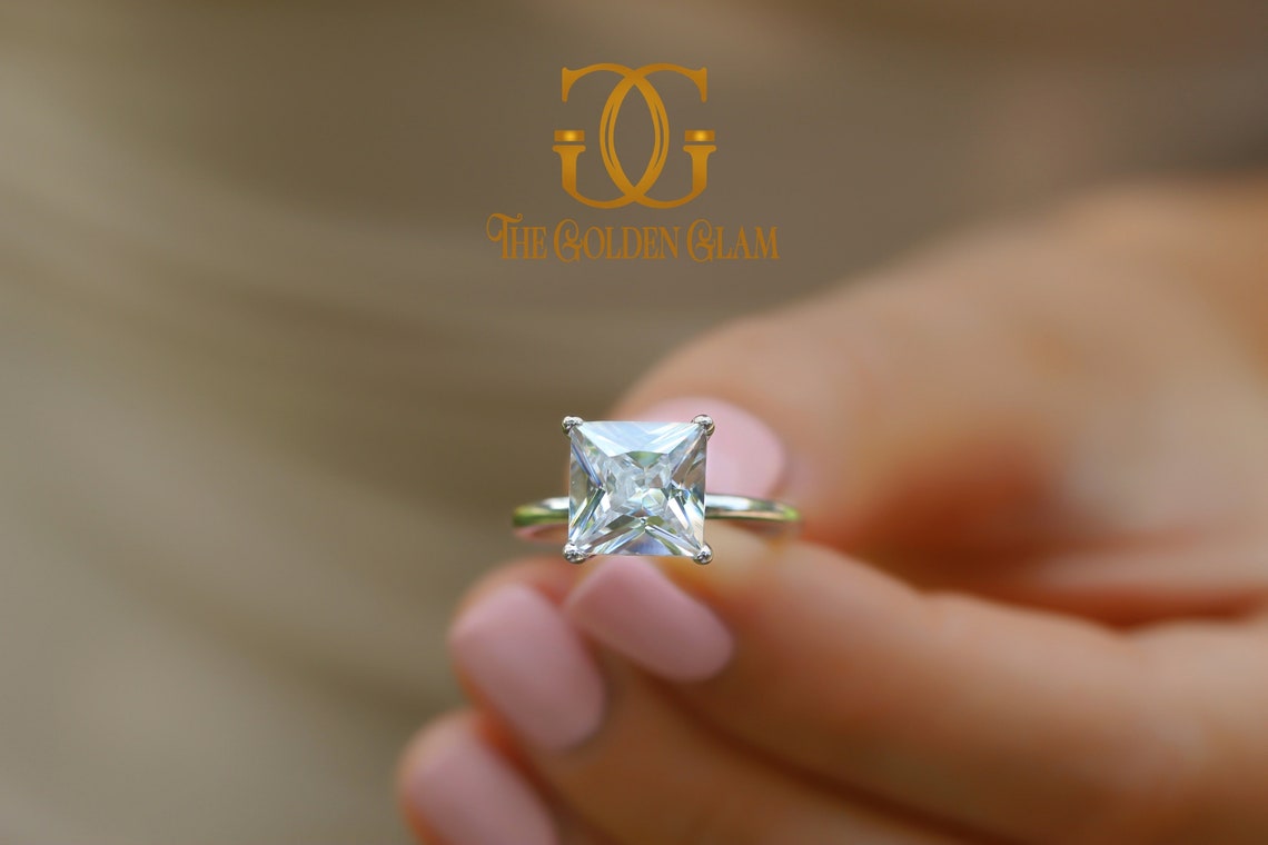 Princess Cut Engagement Ring, Princess Cut Wedding Ring, Ring for Her ...