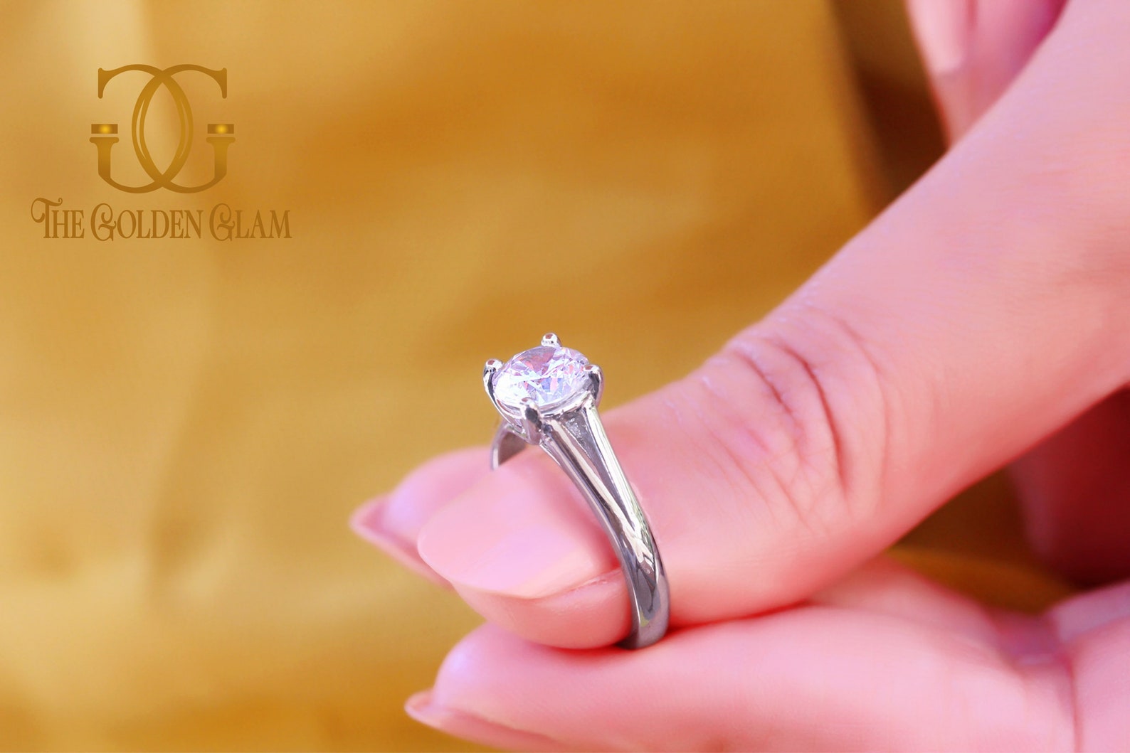 Circle Diamond Engagement Ring Round Cut Solitaire Ring Round | Etsy