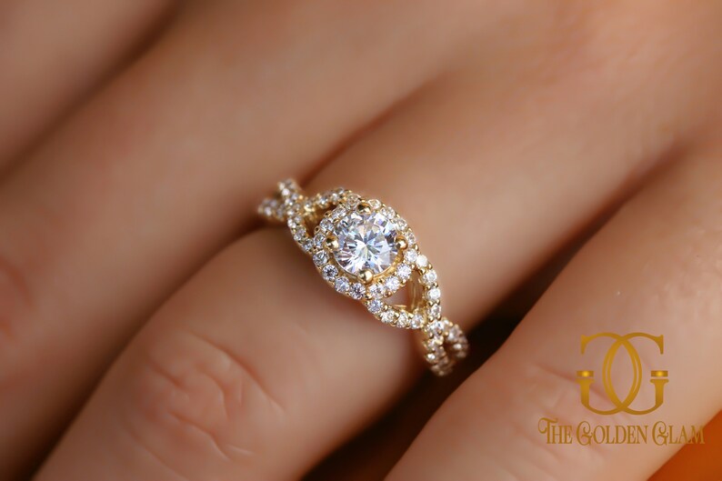 Round Cut Twist Engagement Ring Round Cut Twist Ring Twisted - Etsy