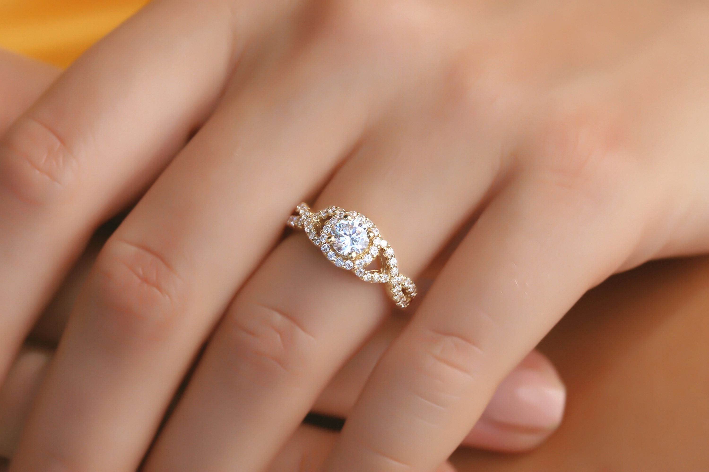 Round Cut Twist Engagement Ring Round Cut Twist Ring Twisted | Etsy