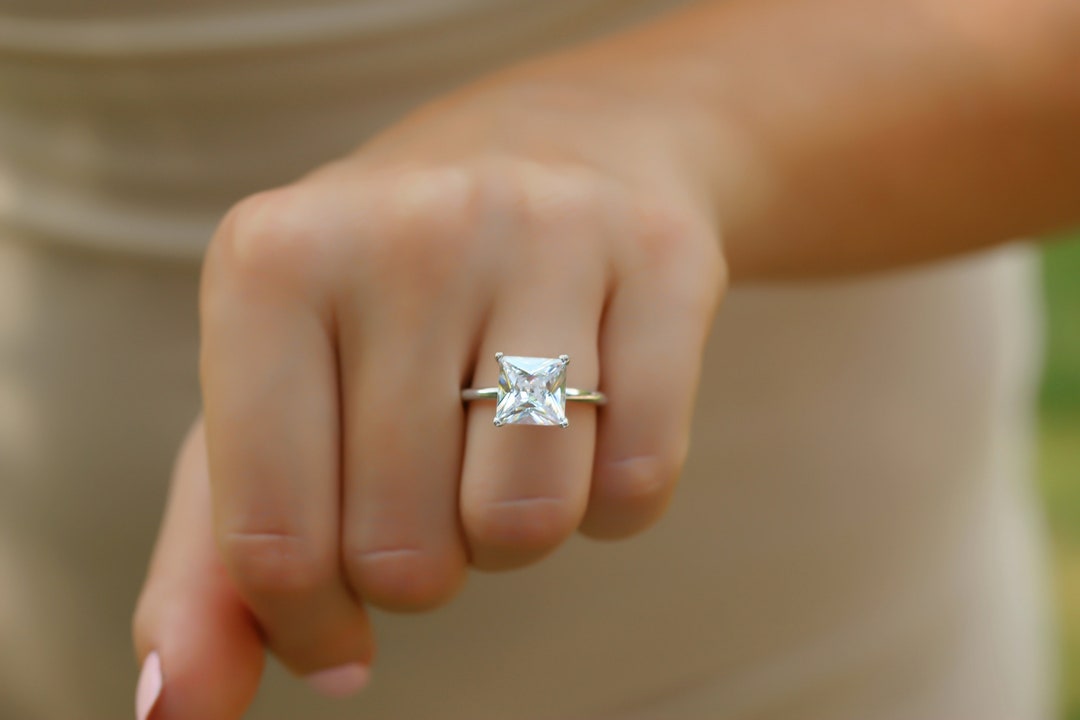 Princess Cut Engagement Ring, Princess Cut Wedding Ring, Ring for Her ...