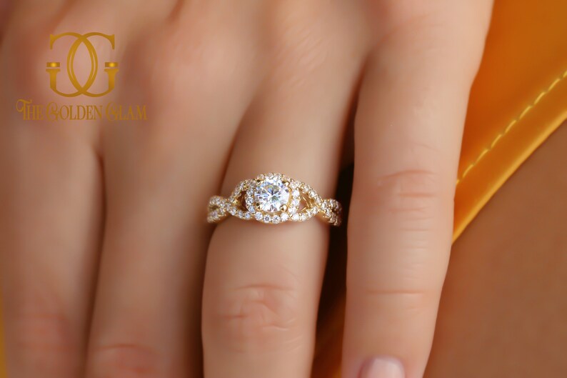 Round Cut Twist Engagement Ring Round Cut Twist Ring Twisted - Etsy