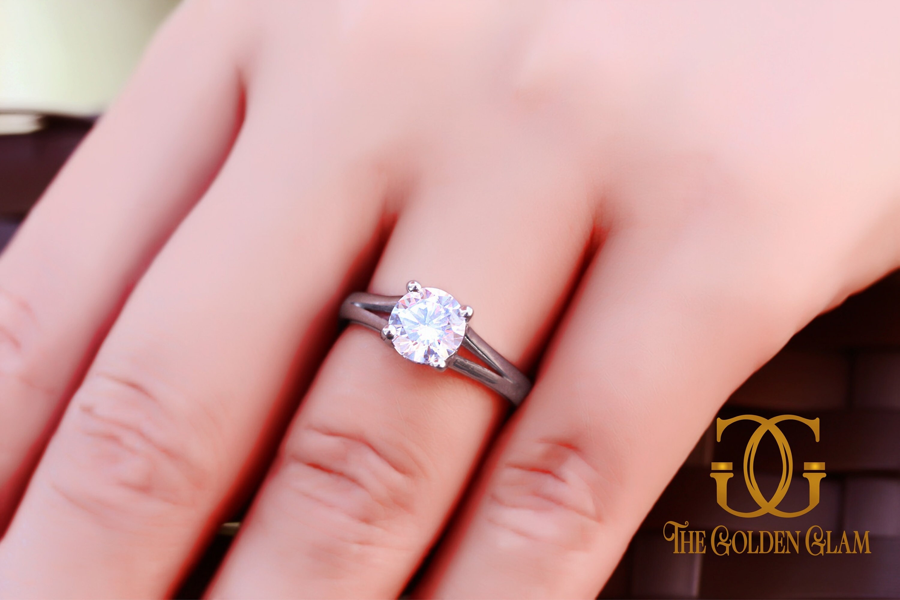 Circle Diamond Engagement Ring Round Cut Solitaire Ring Round | Etsy