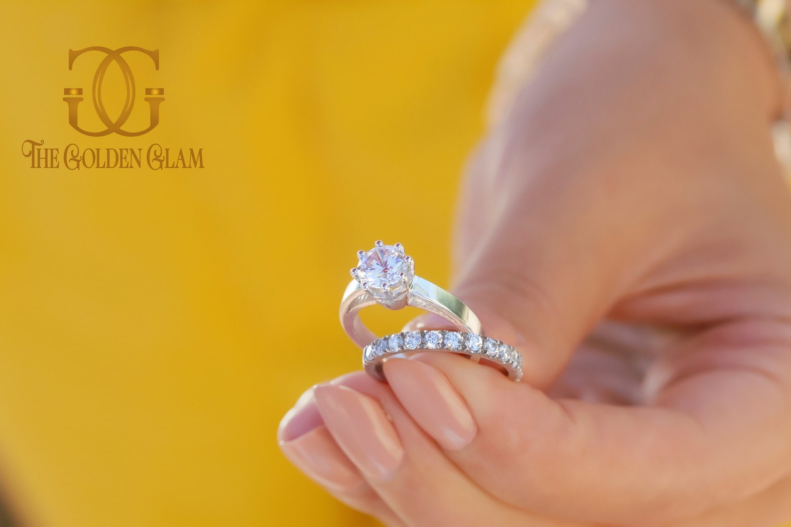 Round Diamond Bridal Set Round Cut Diamond Engagement Ring | Etsy