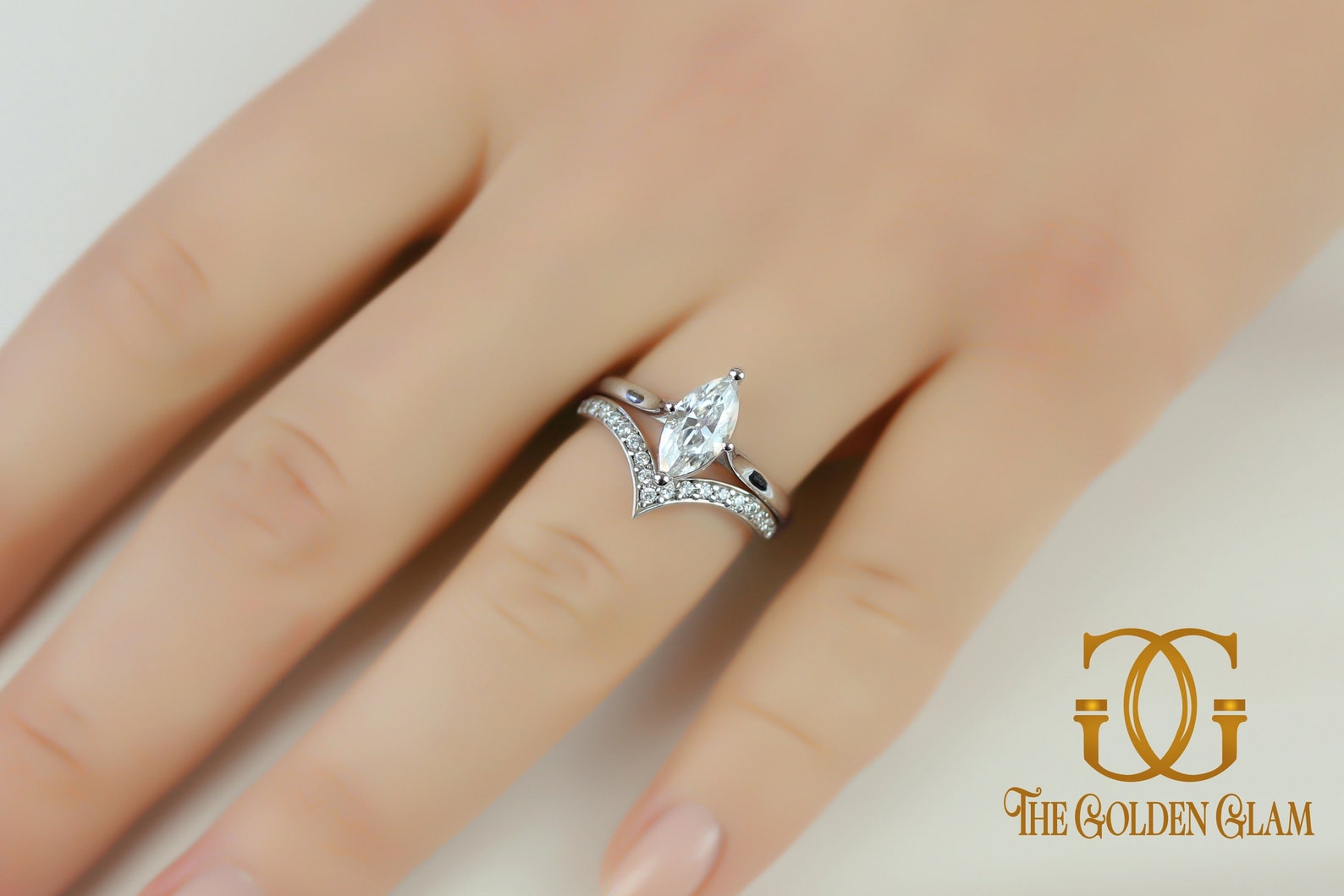 Marquise Cut Engagement Ring Set Marquise Cz Wedding Set 14K - Etsy