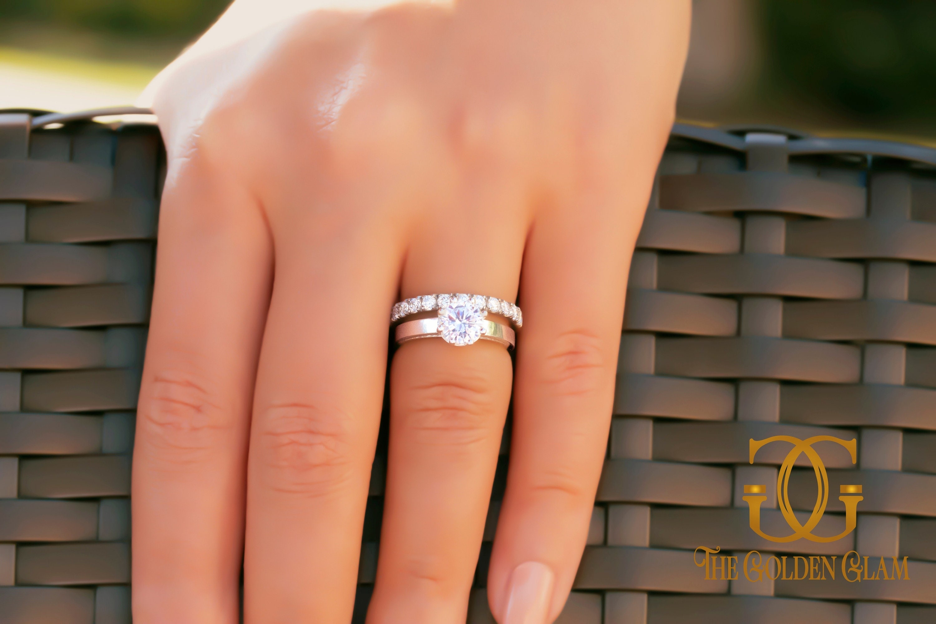 Round Diamond Bridal set Round Cut Diamond Engagement Ring | Etsy