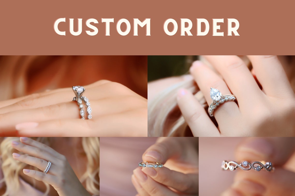 Custom Orders Engagement Diamond Rings Wedding Bands - Etsy
