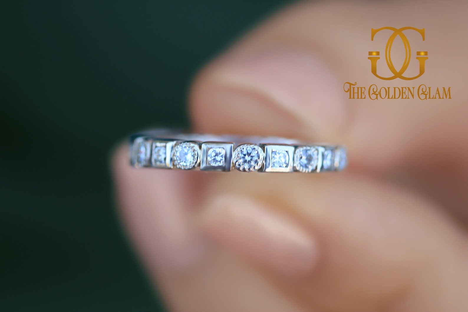 Diamond Band Stacking Band Stackable Ring Round Cut Diamond - Etsy
