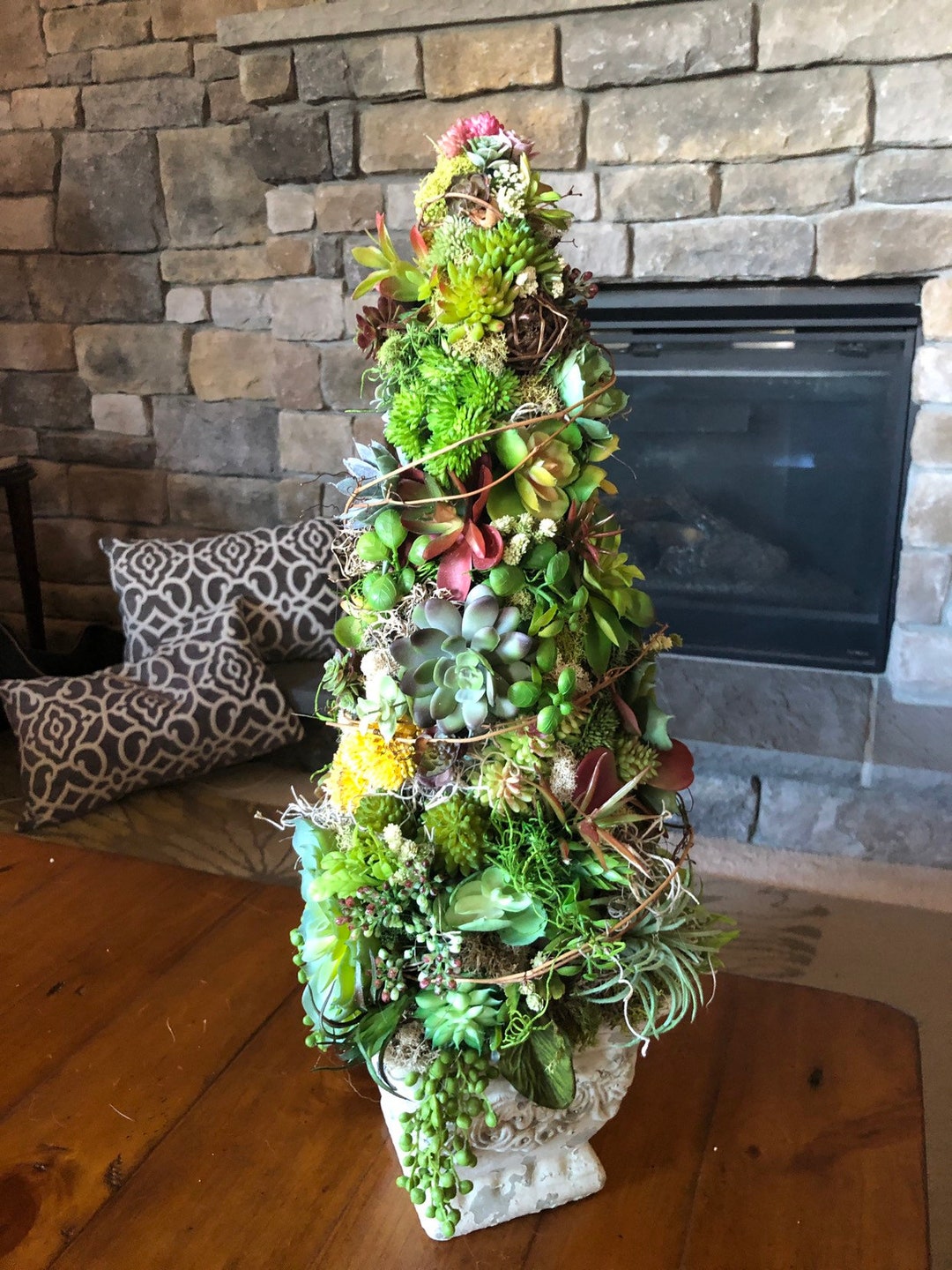 Topiary Arrangement. Faux Succulent Centerpiece. Floral Arrangement ...