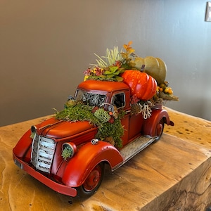 Fall Decor. Fall. Personalized Red Truck. Red Truck. Red Pick Up ...