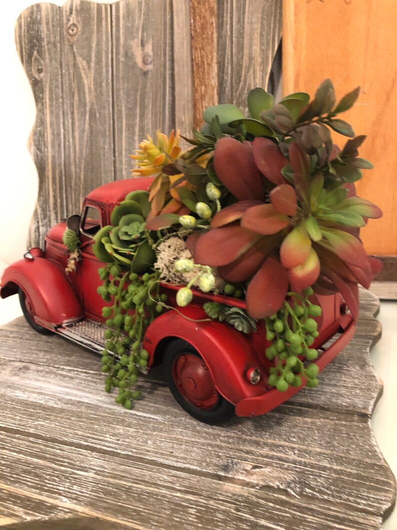 Fall Decor Fall Faux Succulent Arrangement. Rustic. Red. | Etsy