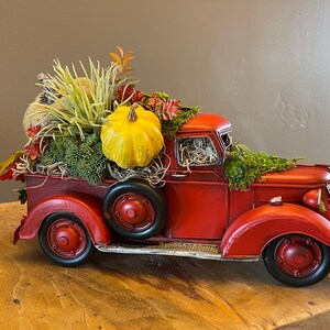 Fall Decor. Fall. Personalized Red Truck. Red Truck. Red Pick Up ...