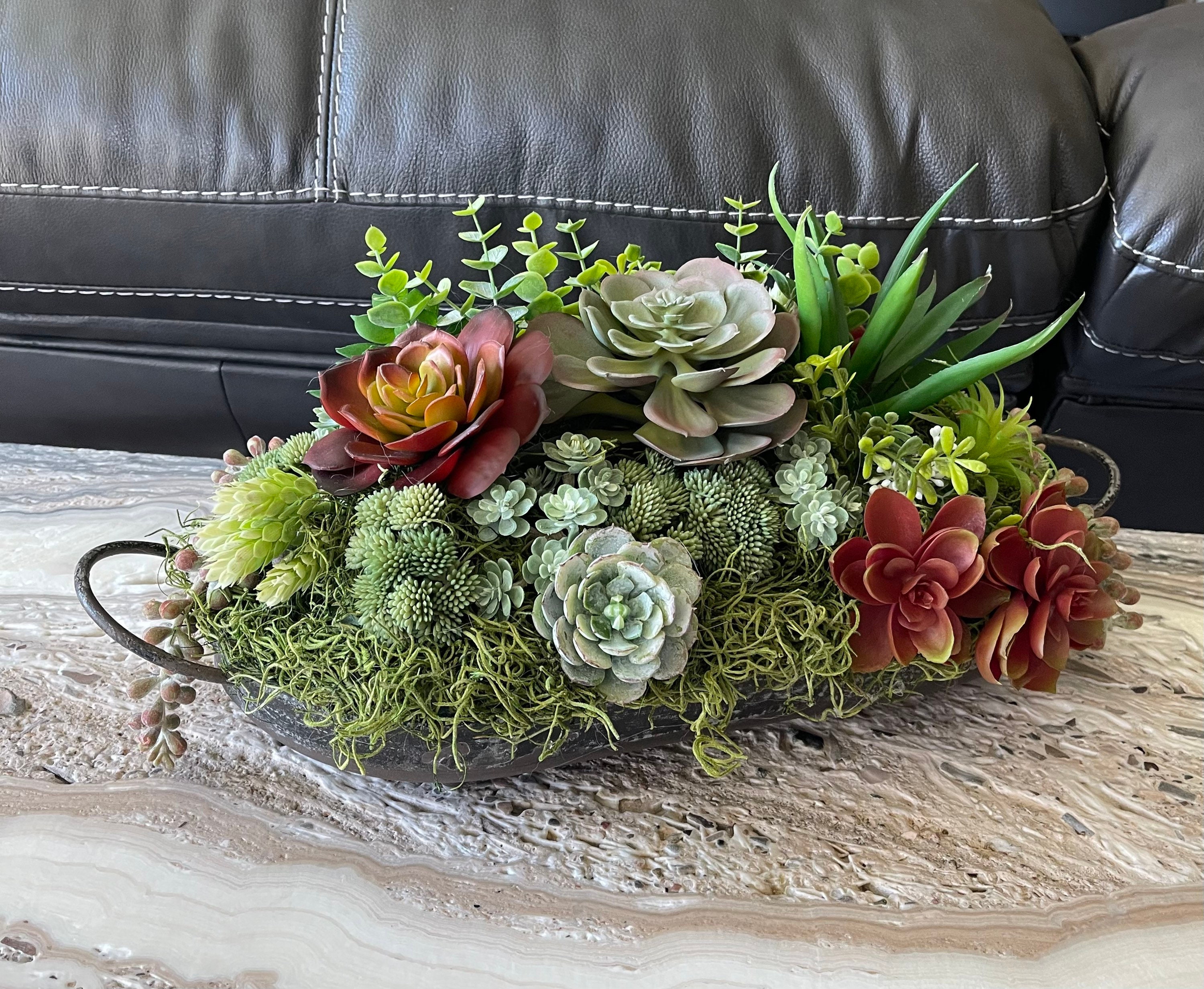 Oblong Arrangement. Succulent Centerpiece. Floral Arrangement. Cactus ...
