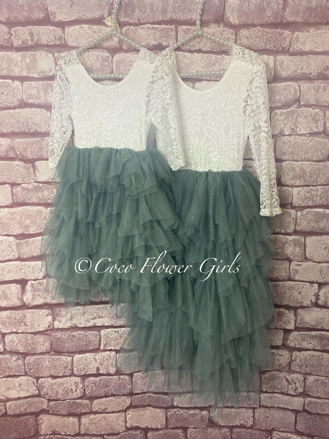 Long Ruffles Lace Bohemian Rustic Wedding Flower Girl Etsy