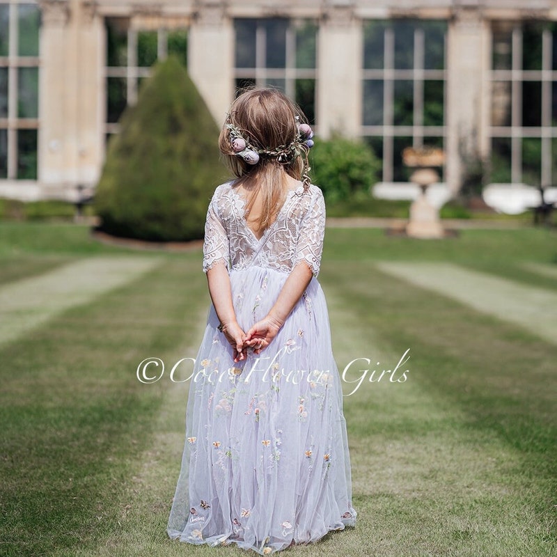 Girls Lilac Bridesmaid Dress - Etsy UK