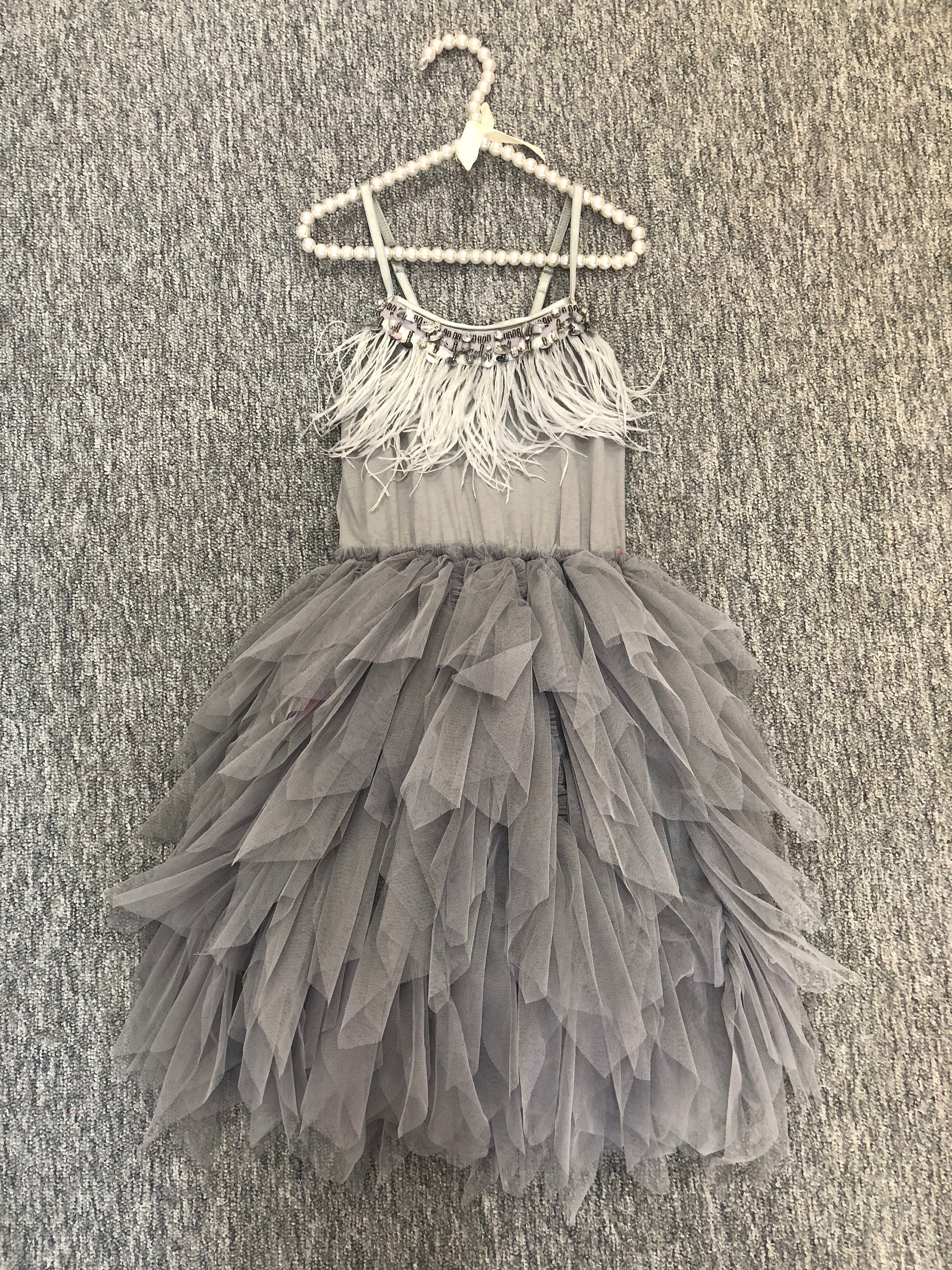 Couture Vintage Silver Grey Flower Girl Tutu Dress - Etsy