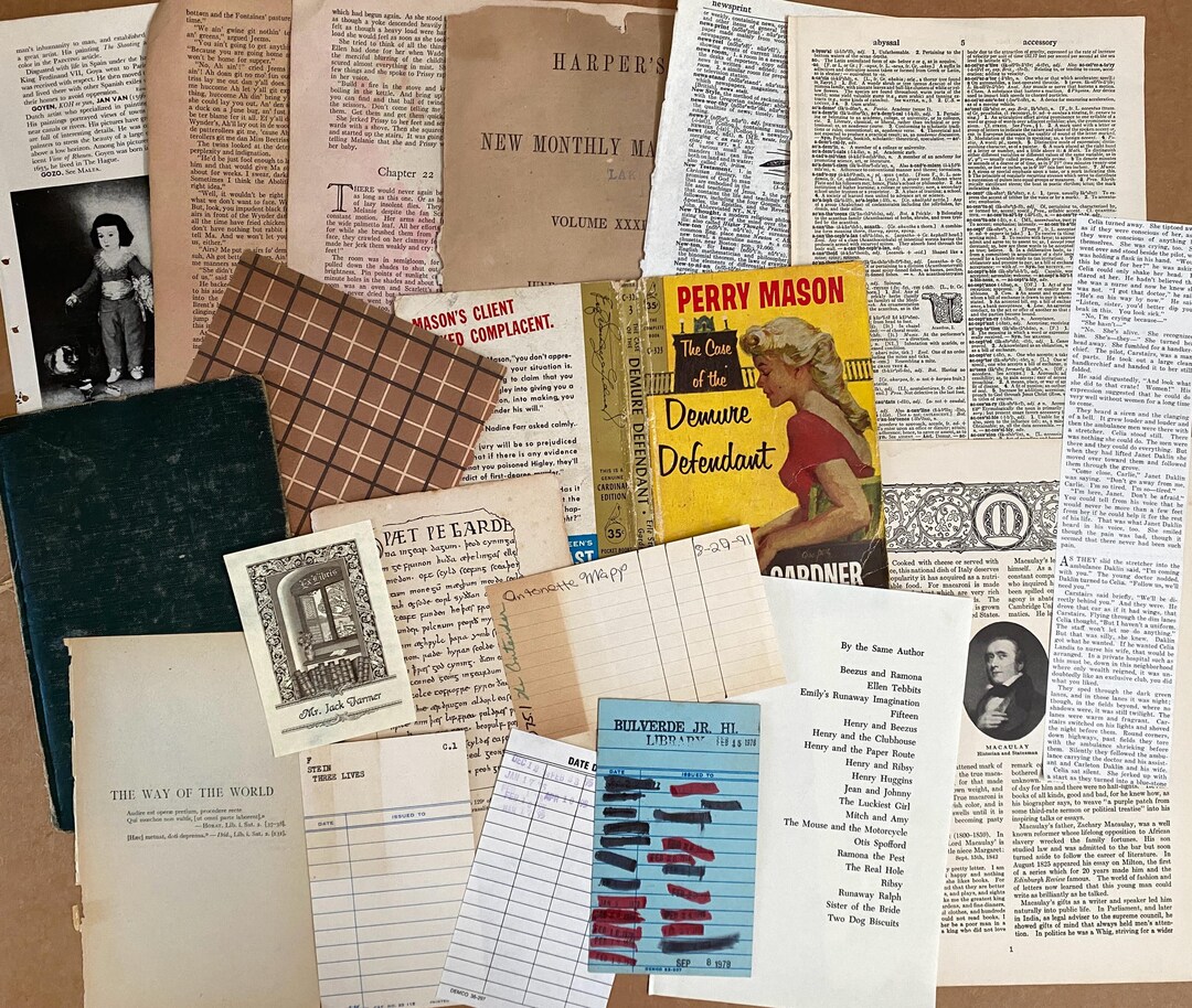 Vintage Library Ephemera Pack School Study Mid Century Paper ...