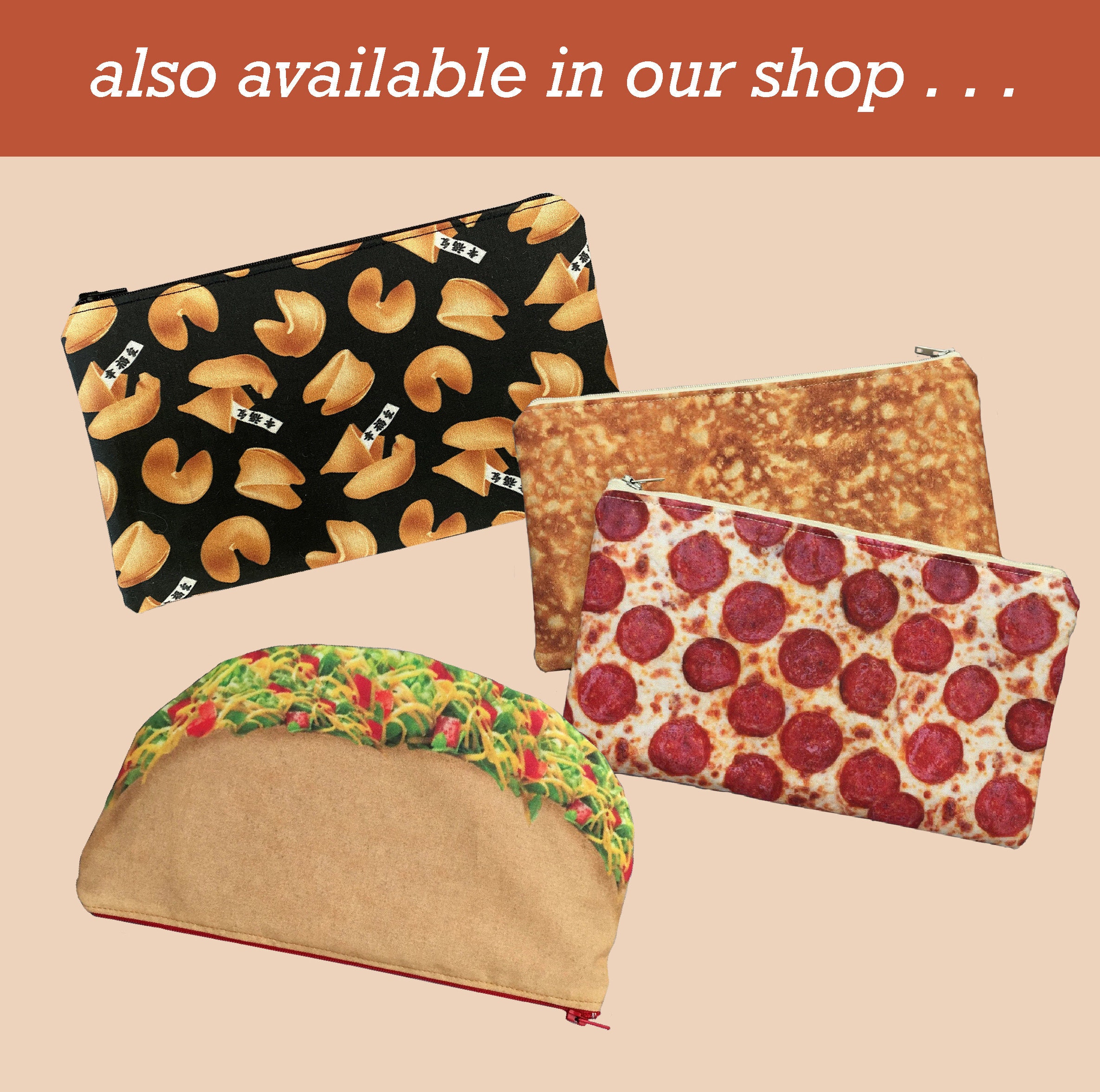 Taco Shaped Pencil Zipper Case Pouch Handmade Novelty Mexican Food Gift ...