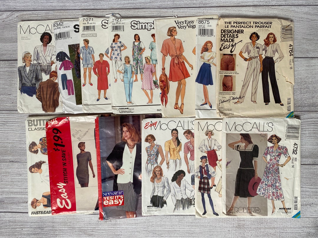 Empty Sewing Pattern Envelopes Vintage 90s Ephemera for Paper Crafts ...