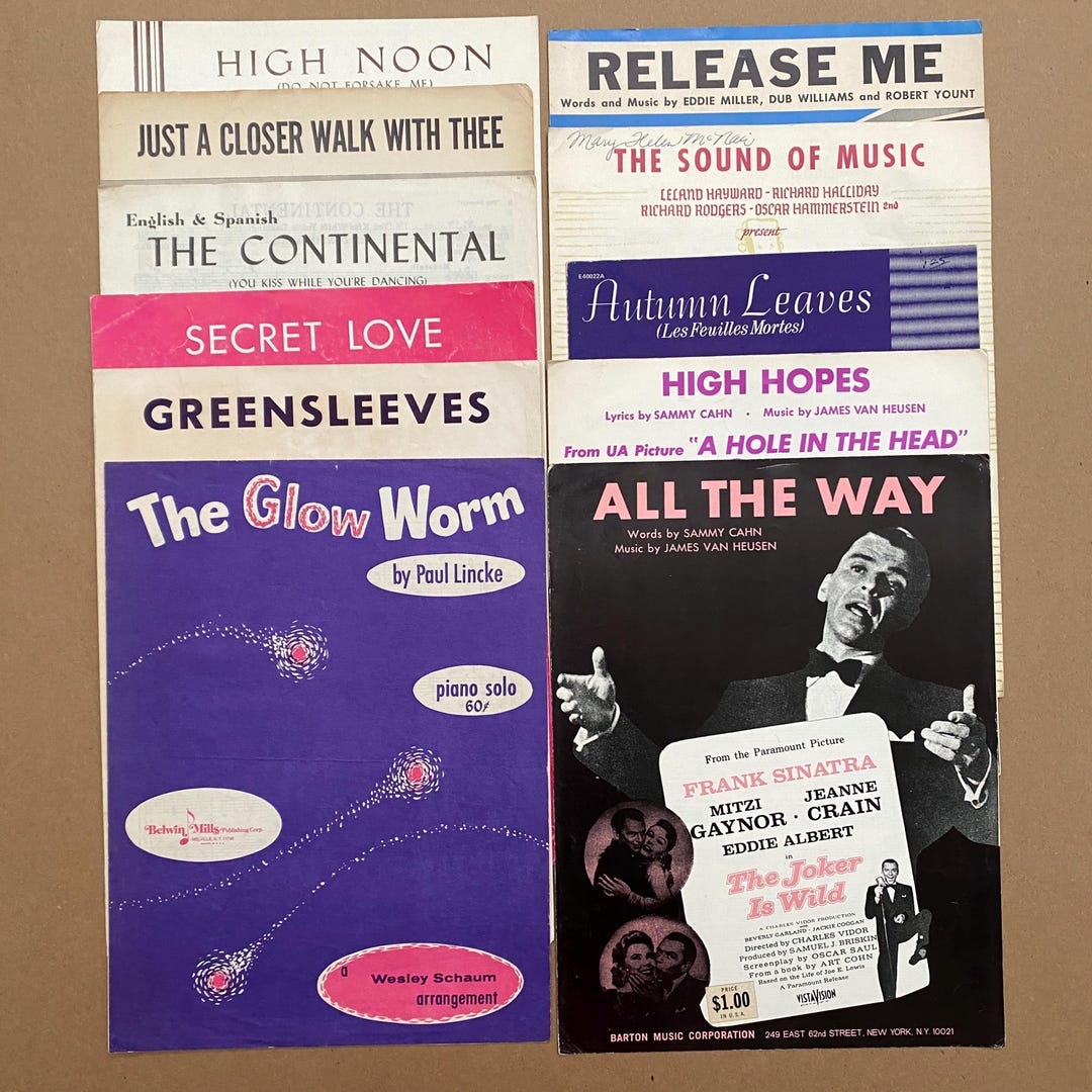 11 Vintage 1950s Sheet Music Bundle for Paper Crafts Junk Journaling ...