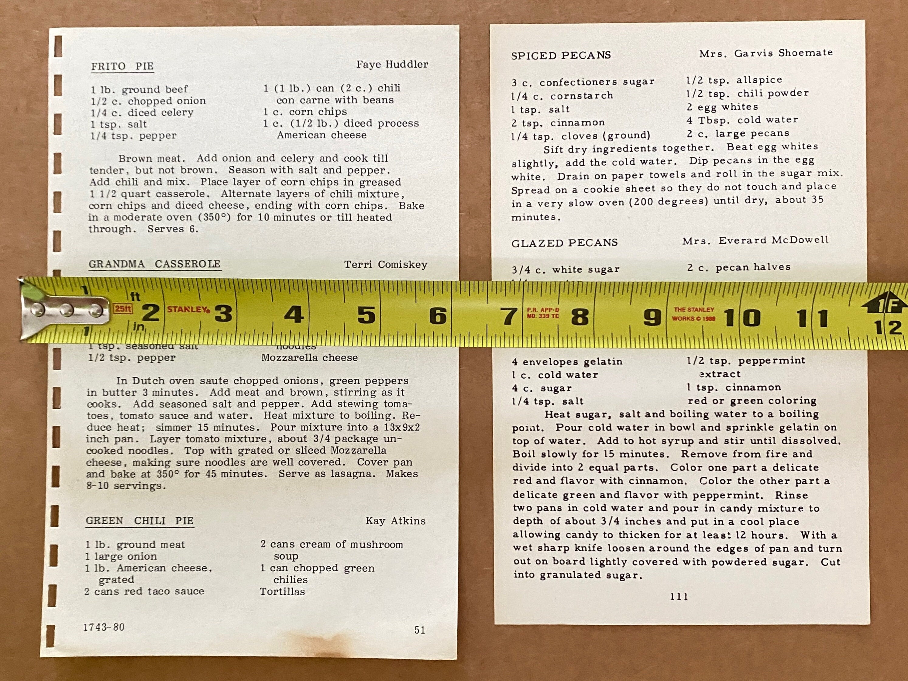 Vintage Cookbook Recipe Pages 1960s -1990s Cook Book Ephemera Paper ...