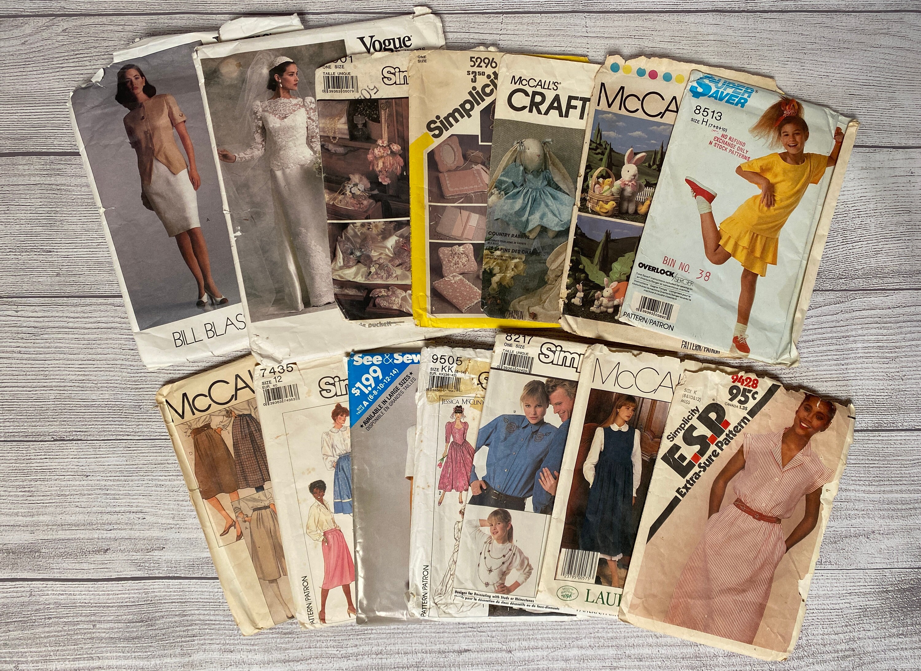 Empty Sewing Pattern Envelopes Vintage 80s Ephemera for Paper - Etsy