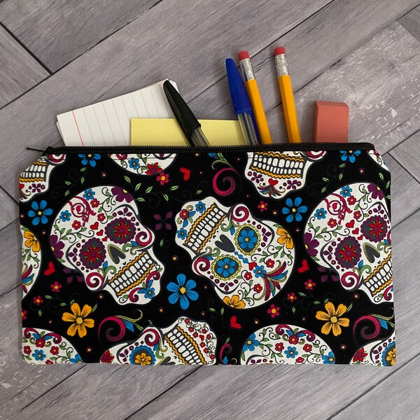Skull Pencil Case - Etsy
