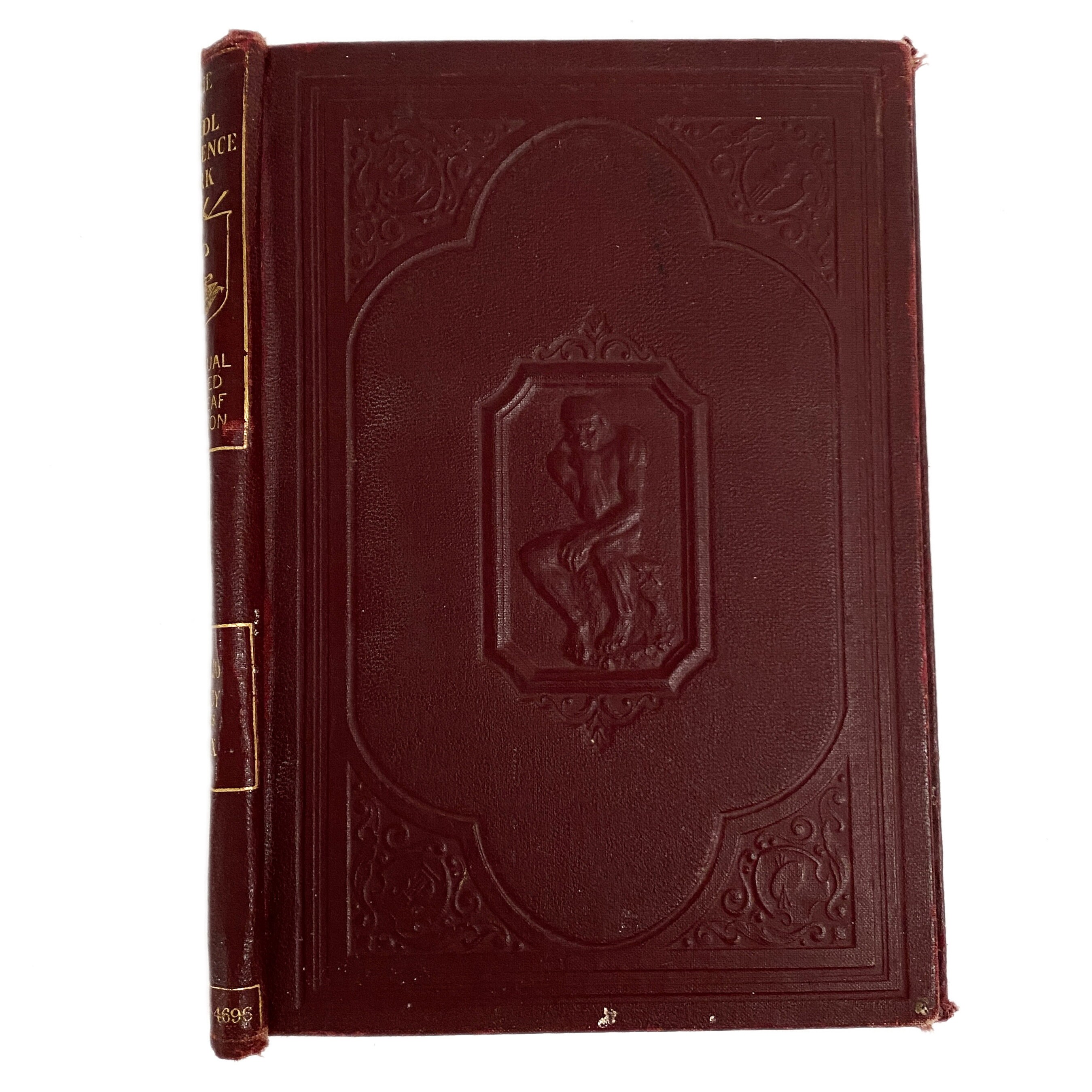 Antique 1920s Embossed Book Cover for Junk Journal Crafts, Maroon Red ...