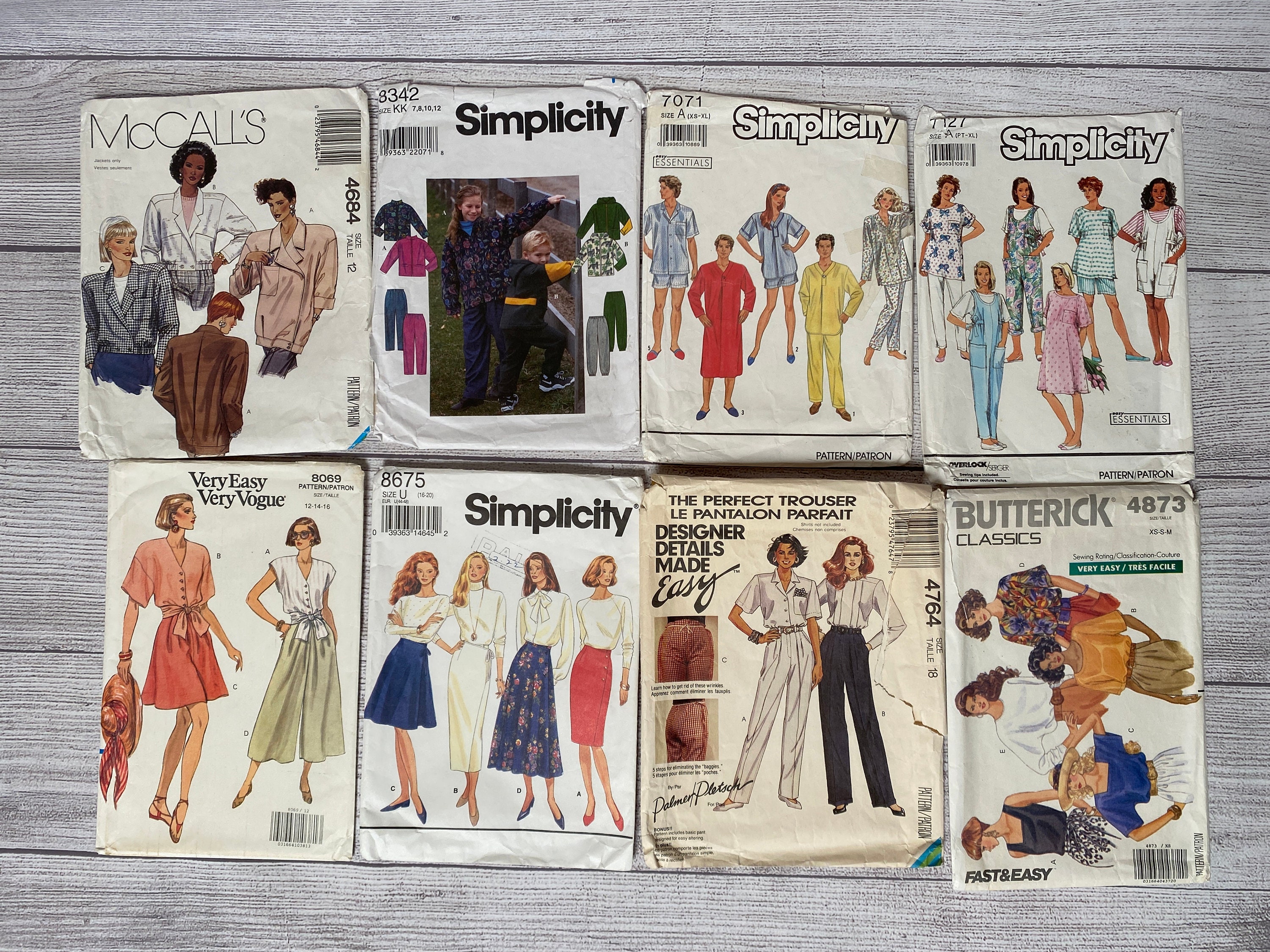 Empty Sewing Pattern Envelopes Vintage 90s Ephemera for Paper Crafts ...