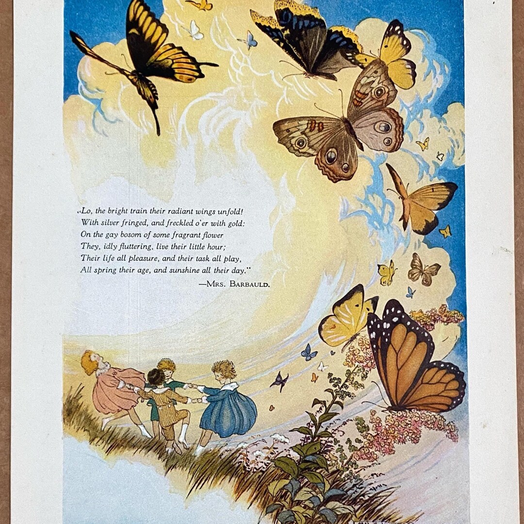 Milo Winter Illustration Original Book Page Happy Children Playing Anna ...