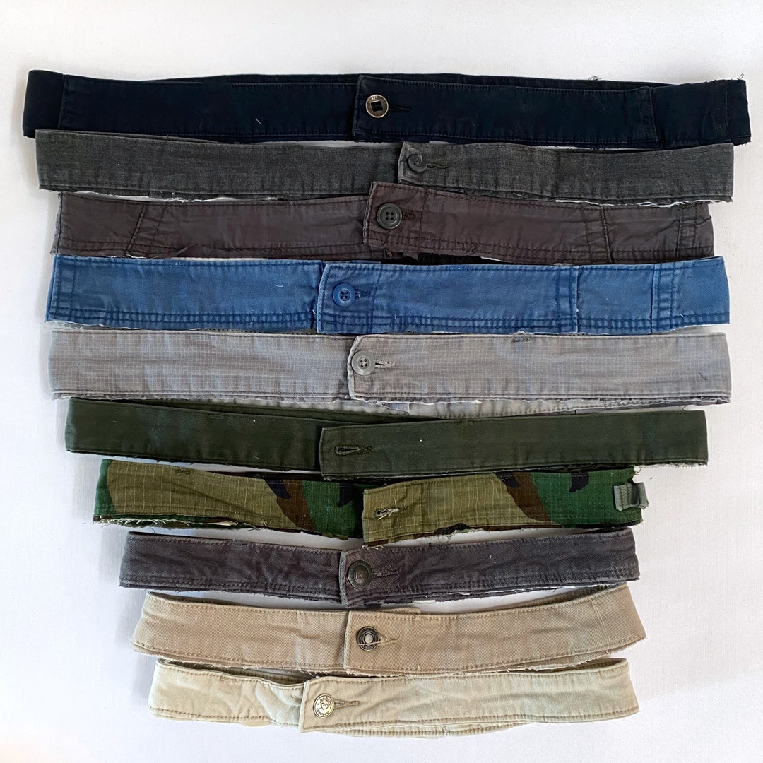 Salvaged Pant Waistbands / Lot of 10 Waist Bands / Recycled Reclaimed ...