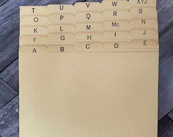 Index Card Alphabet Dividers - Etsy